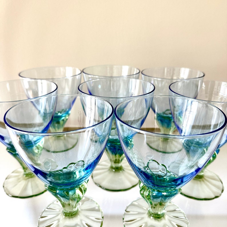 Bormioli Rocco Bahia Champagne Glasses Stunning Blue and - Etsy