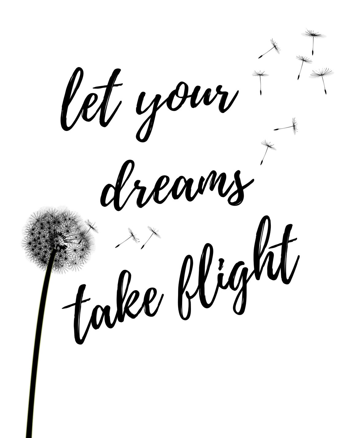 Printable let Your Dreams Take Flight Quote Wall | Etsy