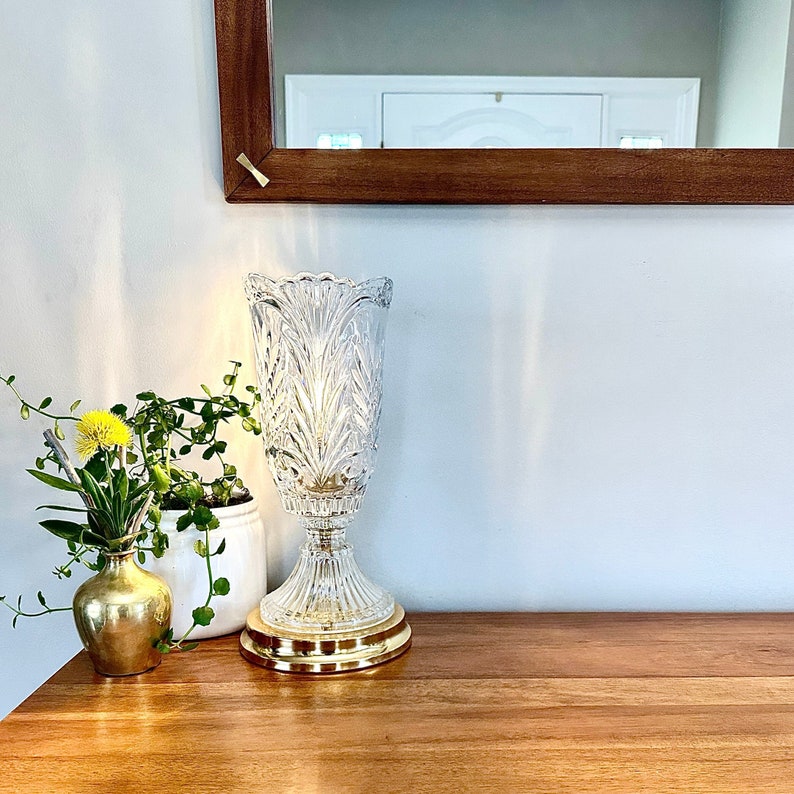 Large Vintage Cut Crystal Torchiere Lamp 14' Tall - Etsy