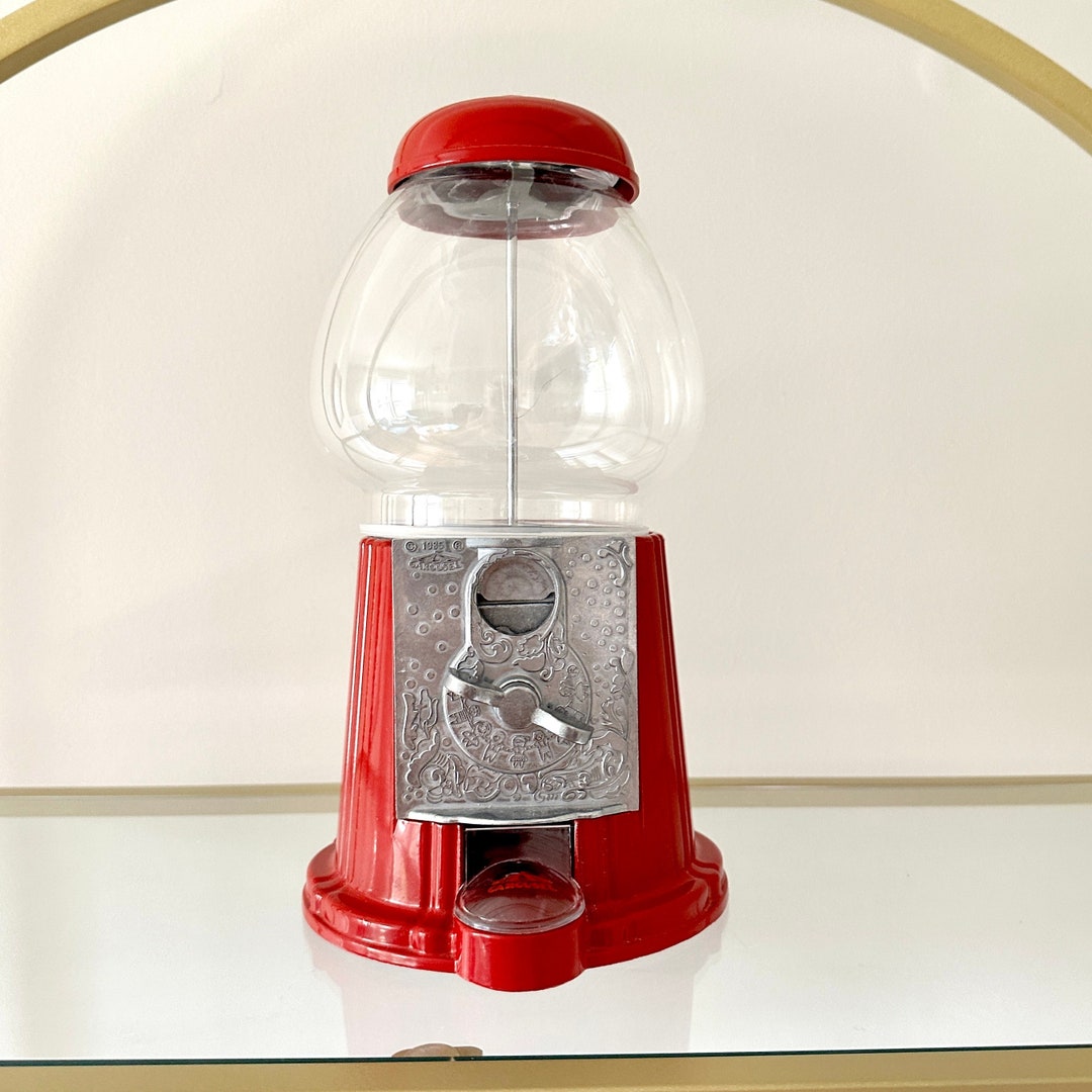 Vintage Carousel Gumball Machine Red Metal Candy Dispenser Original 25 ...