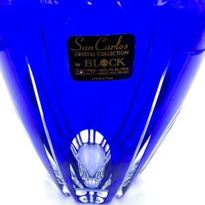 Cobalt Blue Block Crystal Vase | San Carlos Crystal Collection Made in ...