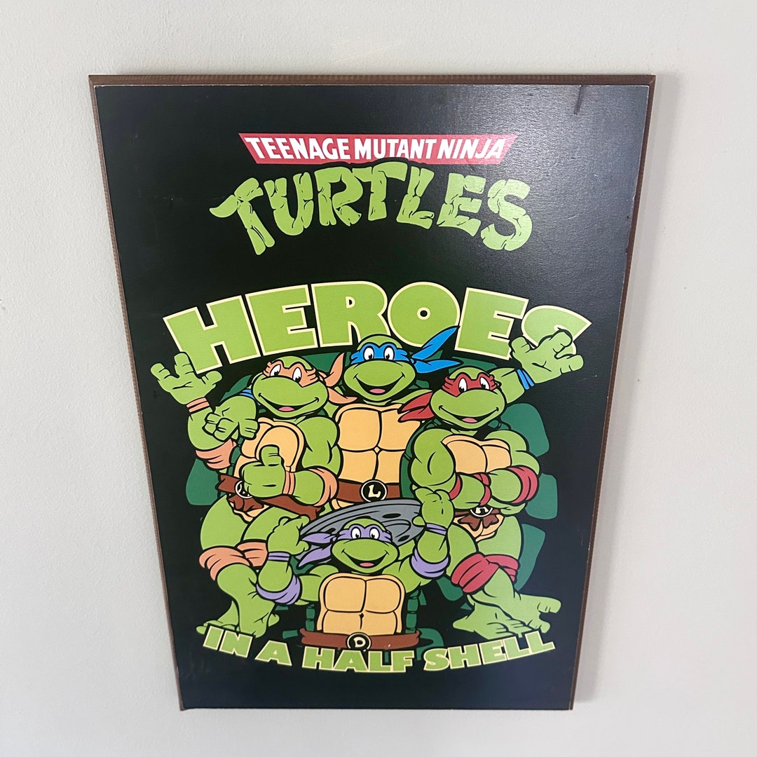 Vintage Ninja Turtles Wood Wall Art Print | TMNT Decor Wall Plaque ...