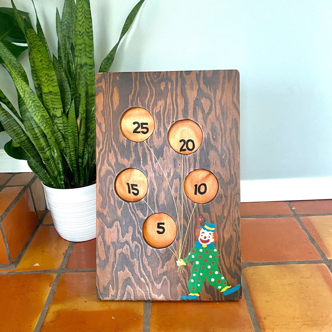 Vintage Wooden Bean Bag Toss Game | Children's Carnival Clown Backyard ...