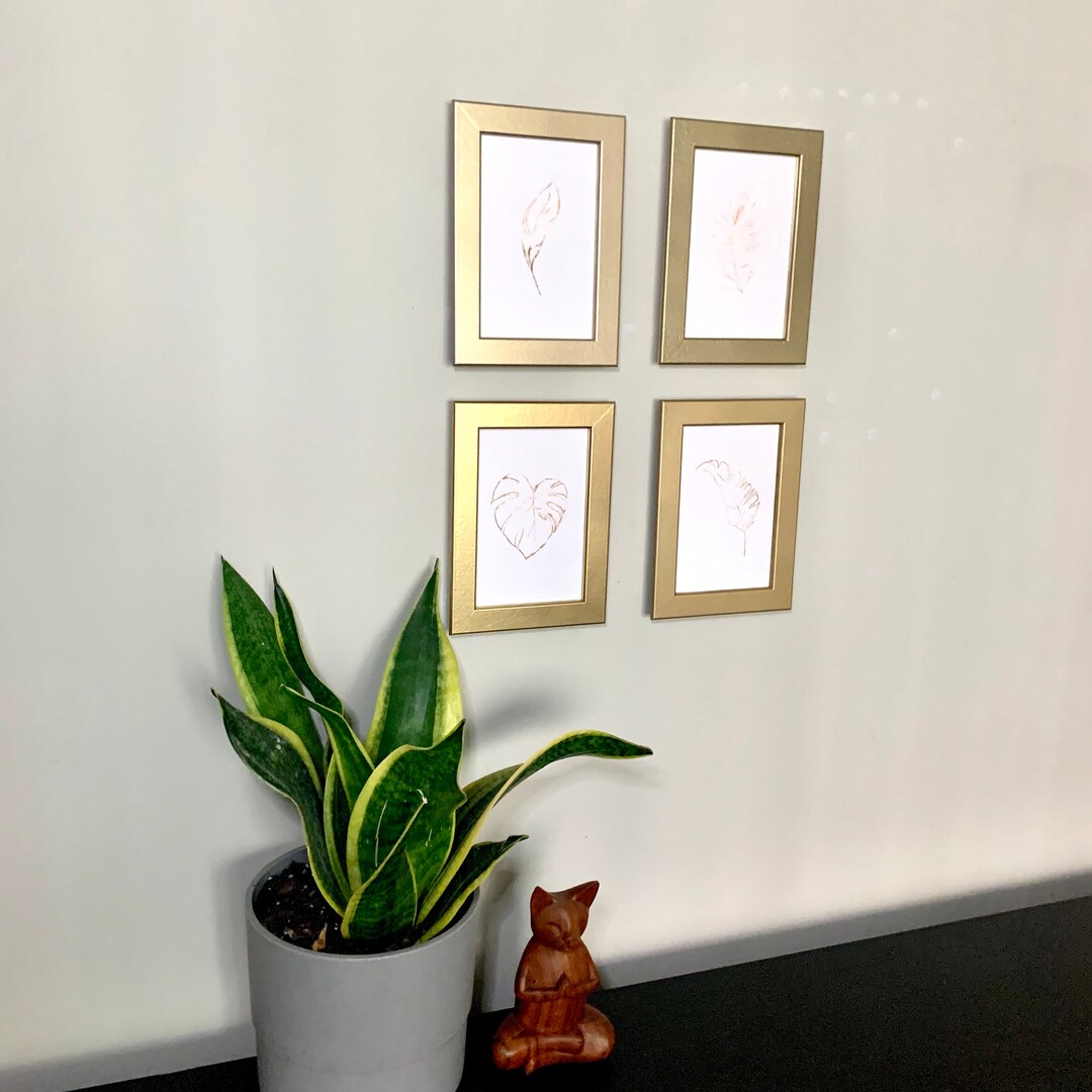 Gold Picture Frame Set | Metallic Gold Mini Gallery Wall | Boho Line ...