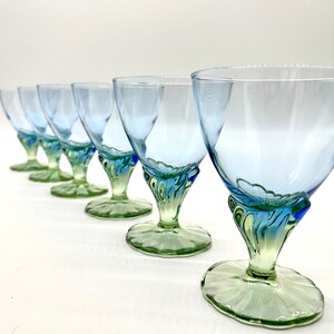 Bormioli Rocco Bahia Champagne Glasses Stunning Blue and Green Footed ...