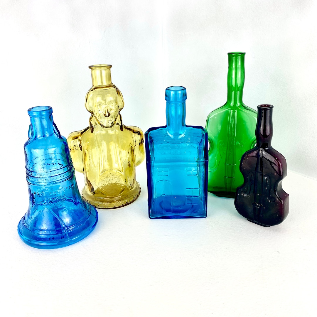 Vintage Wheaton Glass Bottles Collectible Glass Bottles Colored Glass Liberty Bell George