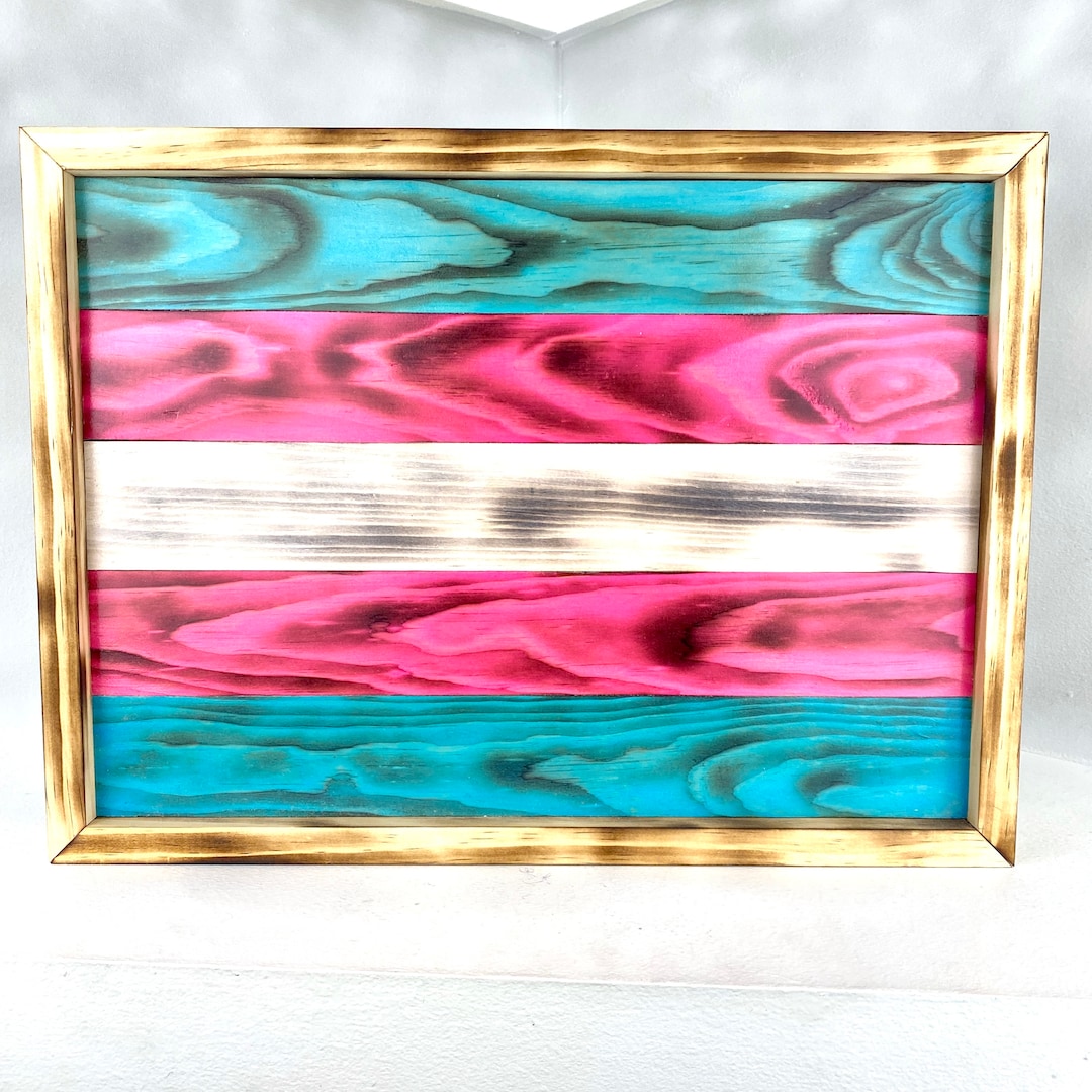 Handcrafted Wood Transgender Pride Wall Art MTO | LGBTQ+ Friendly Wood ...
