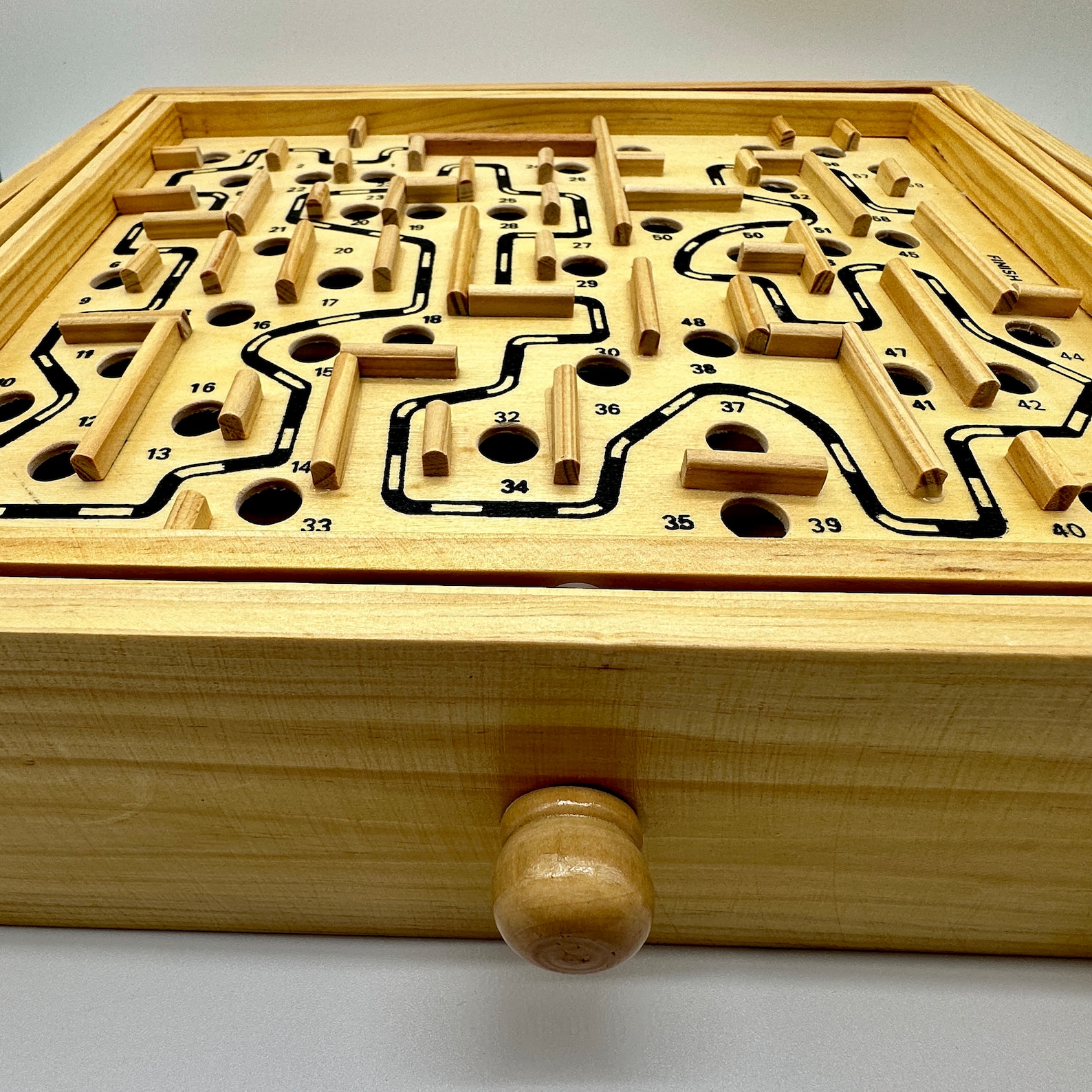 Vintage Labyrinth Maze Game Solid Wood Labyrinth Game Wooden Tilting ...