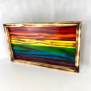 Wood Rainbow Flag Wall Art | Framed or Unframed LGBTQ+ Wooden Pride ...