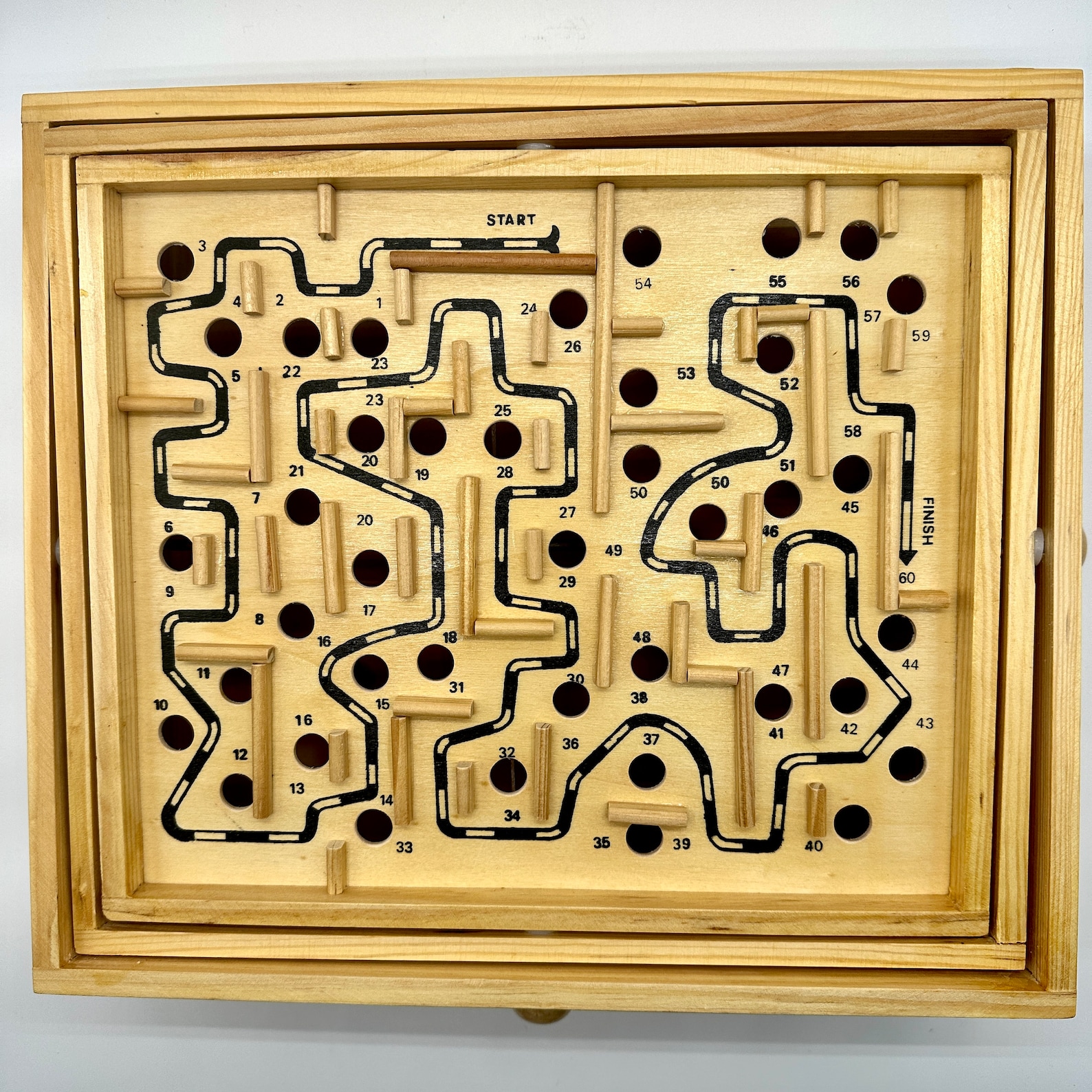 Vintage Labyrinth Maze Game Solid Wood Labyrinth Game Wooden Tilting ...