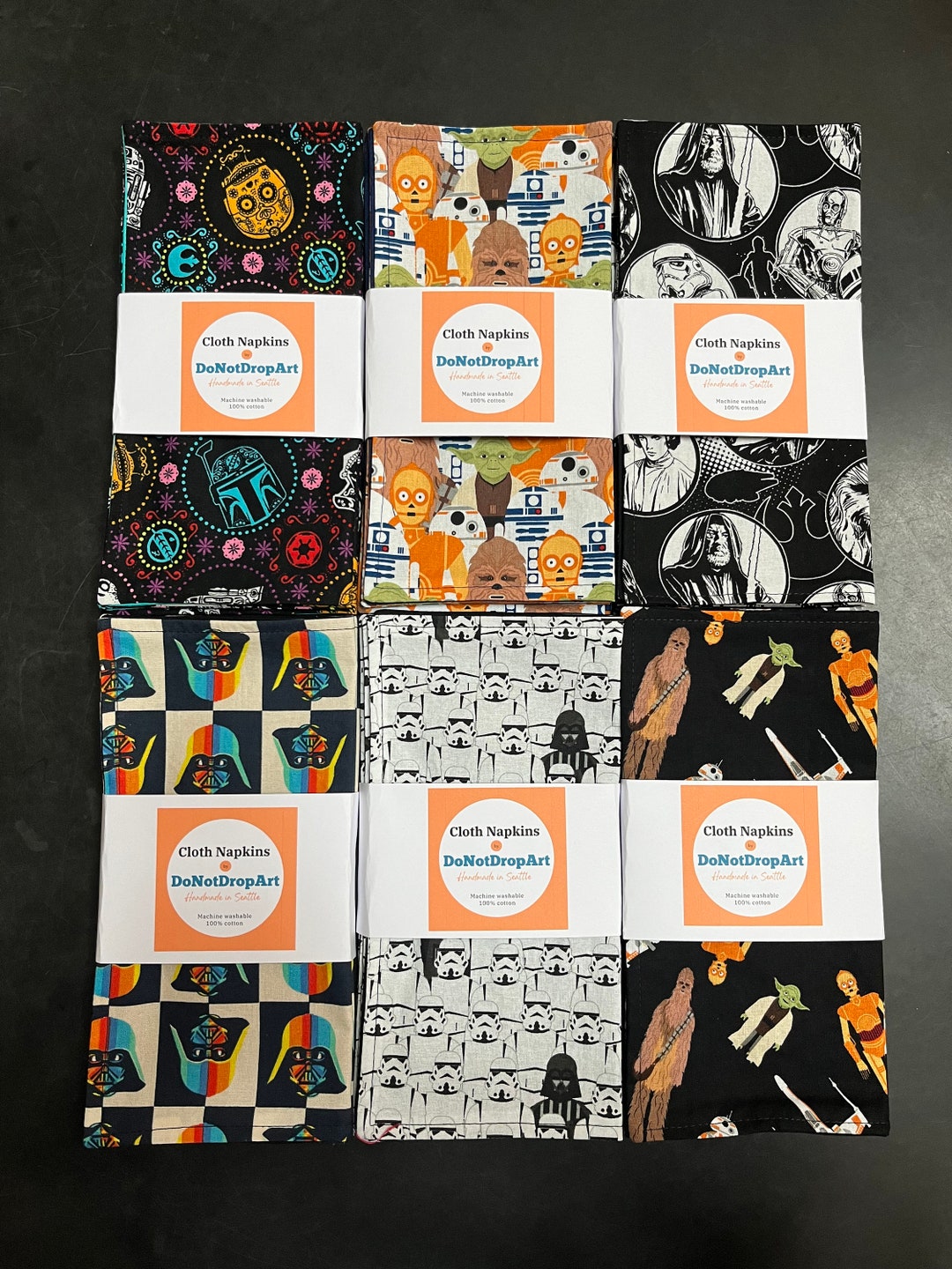 Star Wars Reversible Cloth Cocktail Napkins, Nerdy Gift, Dad Gift, Star ...