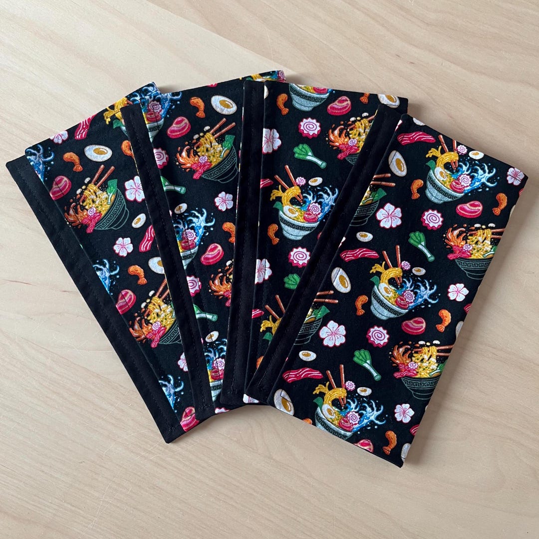 Japanese Ramen Bowl Cloth Cocktail Napkins, Foodie Host Gift, Fancy ...