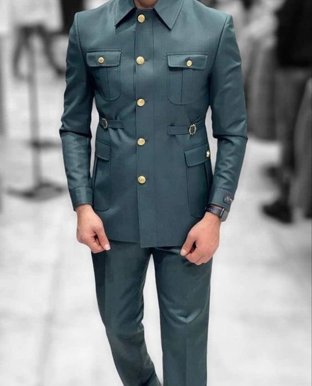 Indian Suit Green Safari Suit Designer Jodhpuri Suit Bandhgala - Etsy