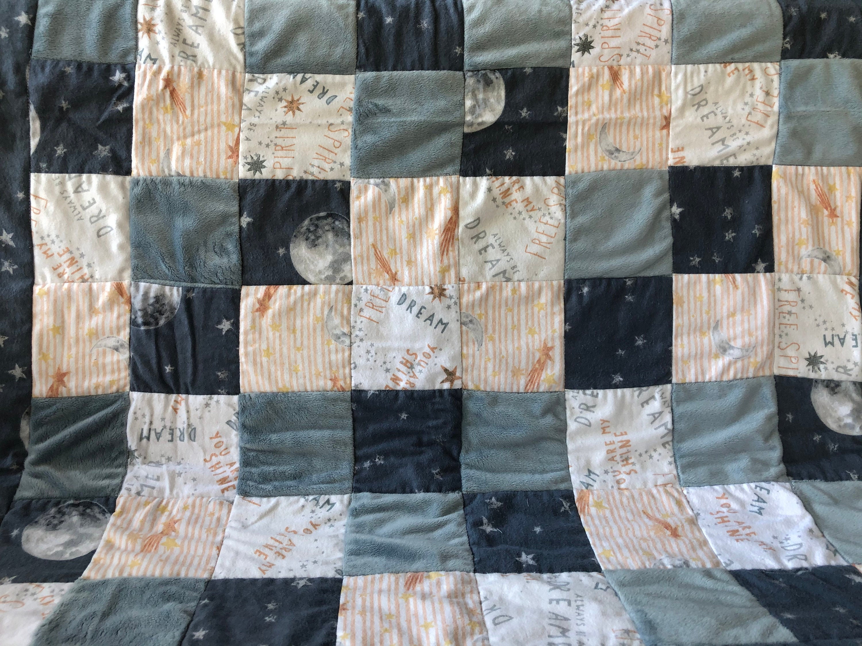 Handmade over the Moon Baby Quilt With Personalization Option - Etsy