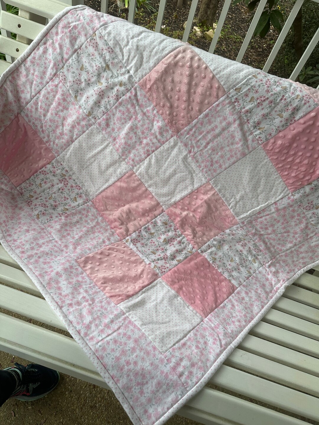 Handmade Pink Baby Quilt With Personalization Option. - Etsy