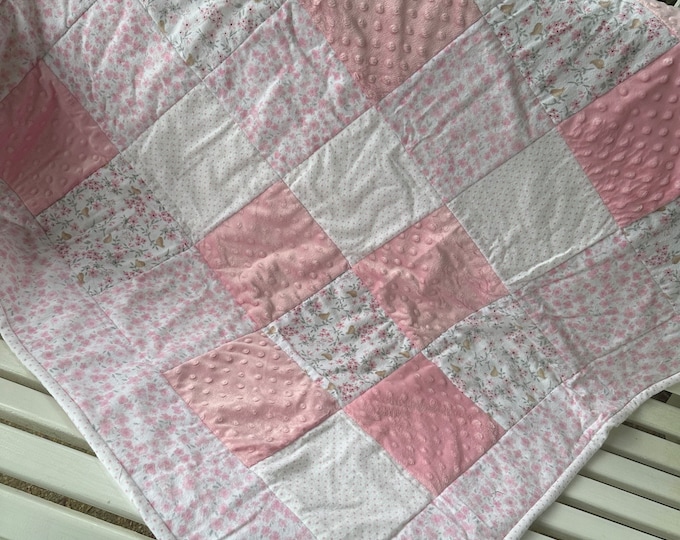 Handmade Pink Baby Quilt With Personalization Option. - Etsy