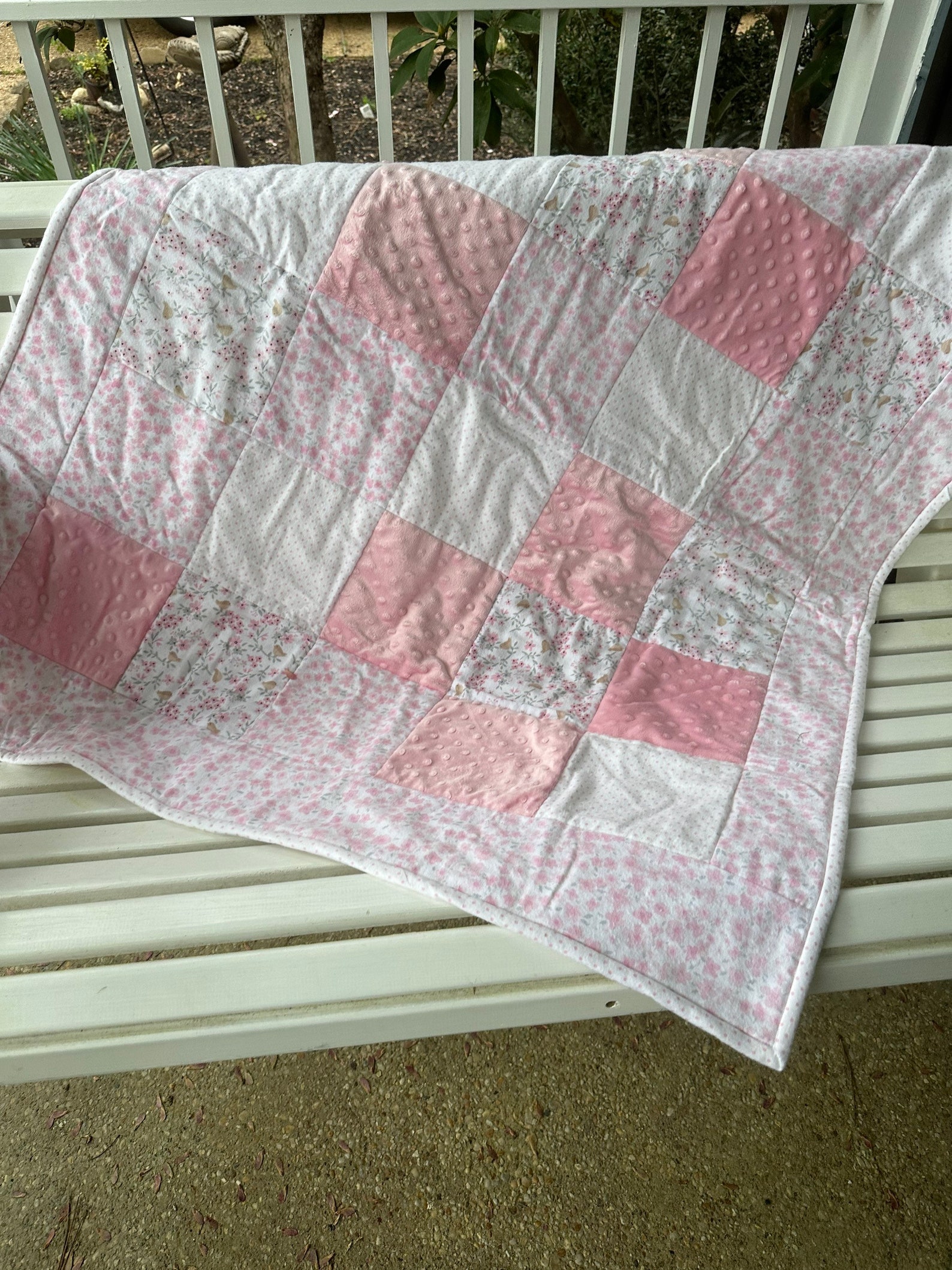 Handmade Pink Baby Quilt With Personalization Option. - Etsy