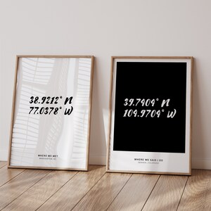 Personalized Coordinates Print With Longitude Latitude, Custom Location ...
