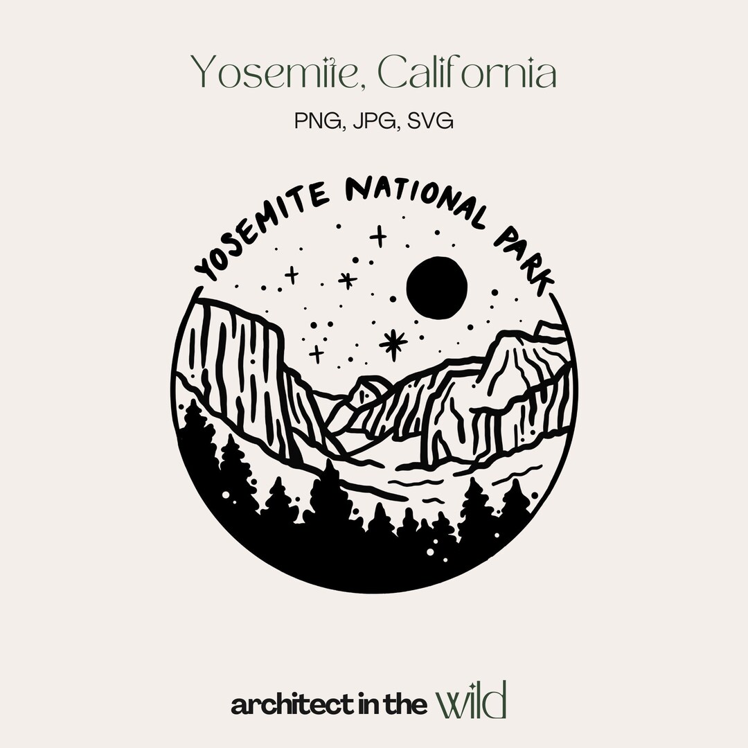 Yosemite California SVG, Logo Image, Hiking Camping Adventure Trip ...