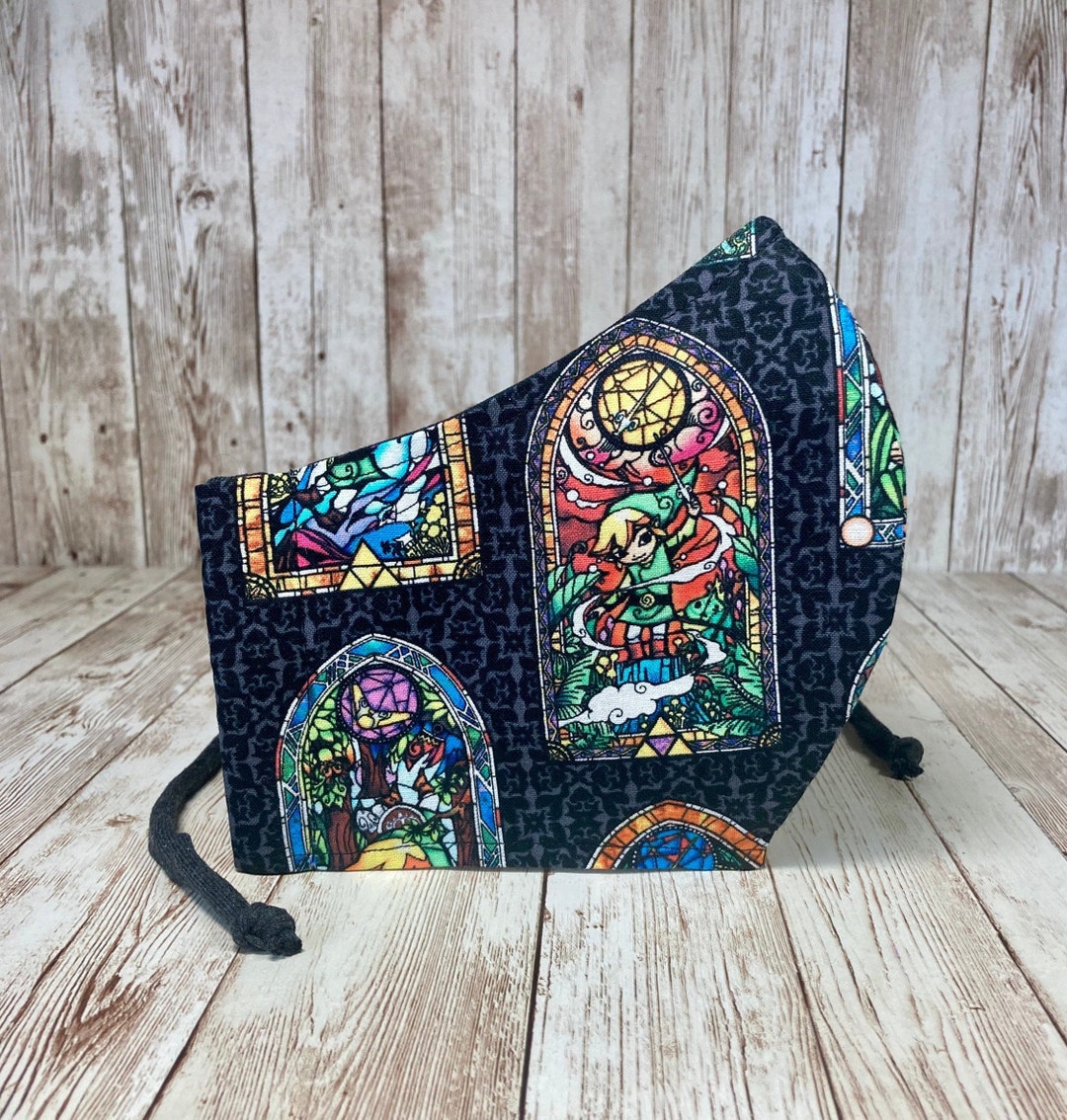 Zelda Stained Glass Face Mask Link Face Mask Nintendo Face Mask Legend ...