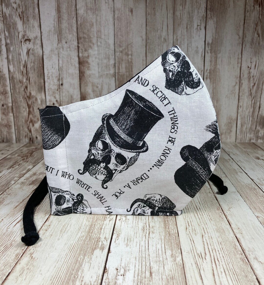 Edgar A. Poe Face Mask Shadow, A Parable Face Mask Skulls Face Mask ...