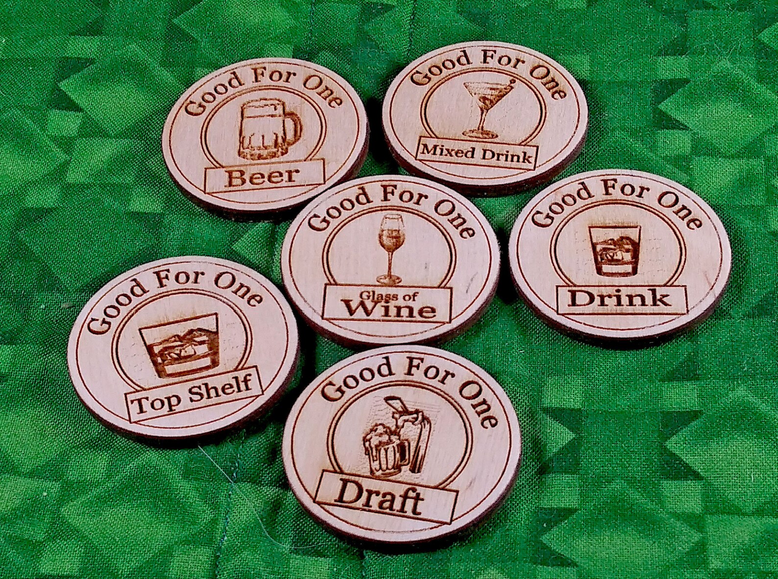 50 Custom one Drink Wooden Drink Tokens - Etsy
