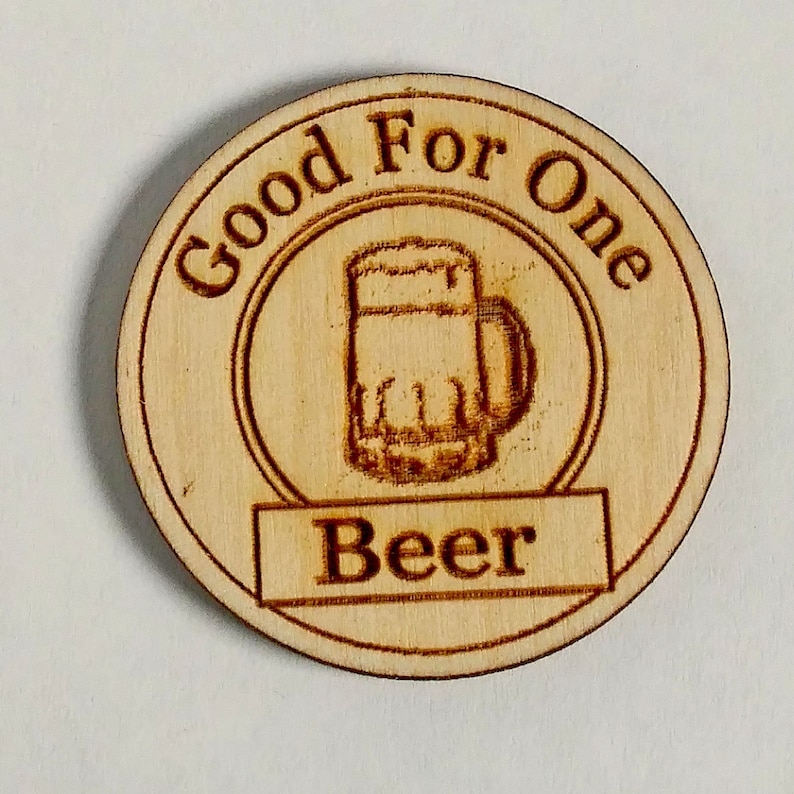 50 Custom One Beer wooden tokens | Etsy