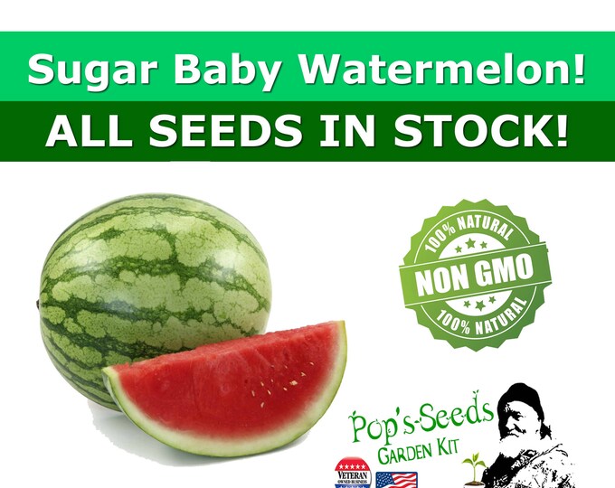Heirloom Sugar Baby Watermelon Seeds - Watermelon Seeds - Watermelon ...