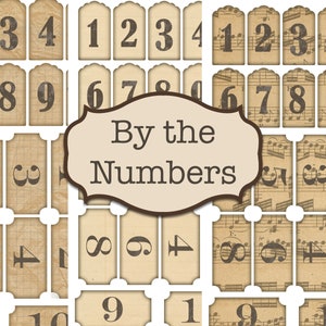 Digital Numbers, Junk Journaling Ephemera, Printable Numbers, Digital ...