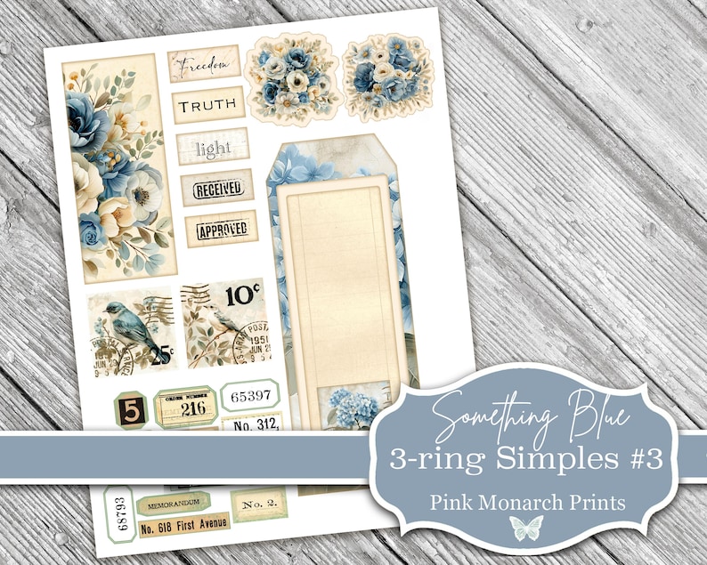 Something Blue Junk Journal Kit #3: Scrapbooking Folio (digital ...