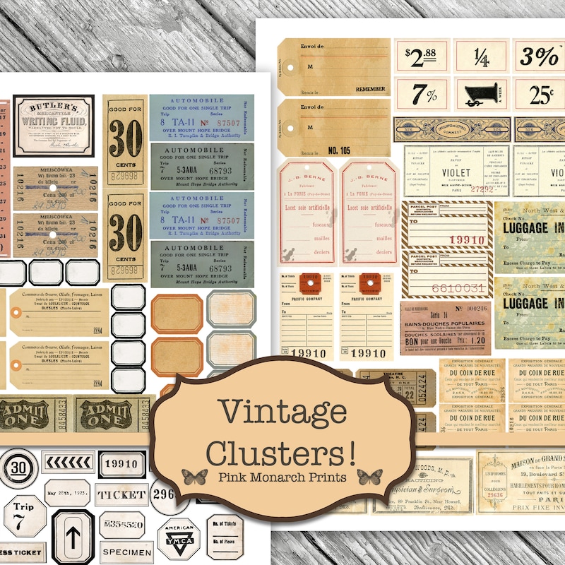 Mini Ephemera Digitals - Etsy UK