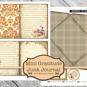 Mini Gratitude Junk Journal, Printable Kit, Junk Journal Kit, Digital ...