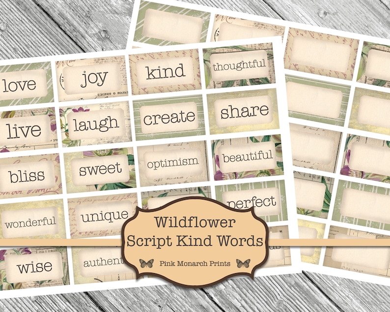 Junk Journaling Words, Words for Junk Journals, Junk Journal Words ...