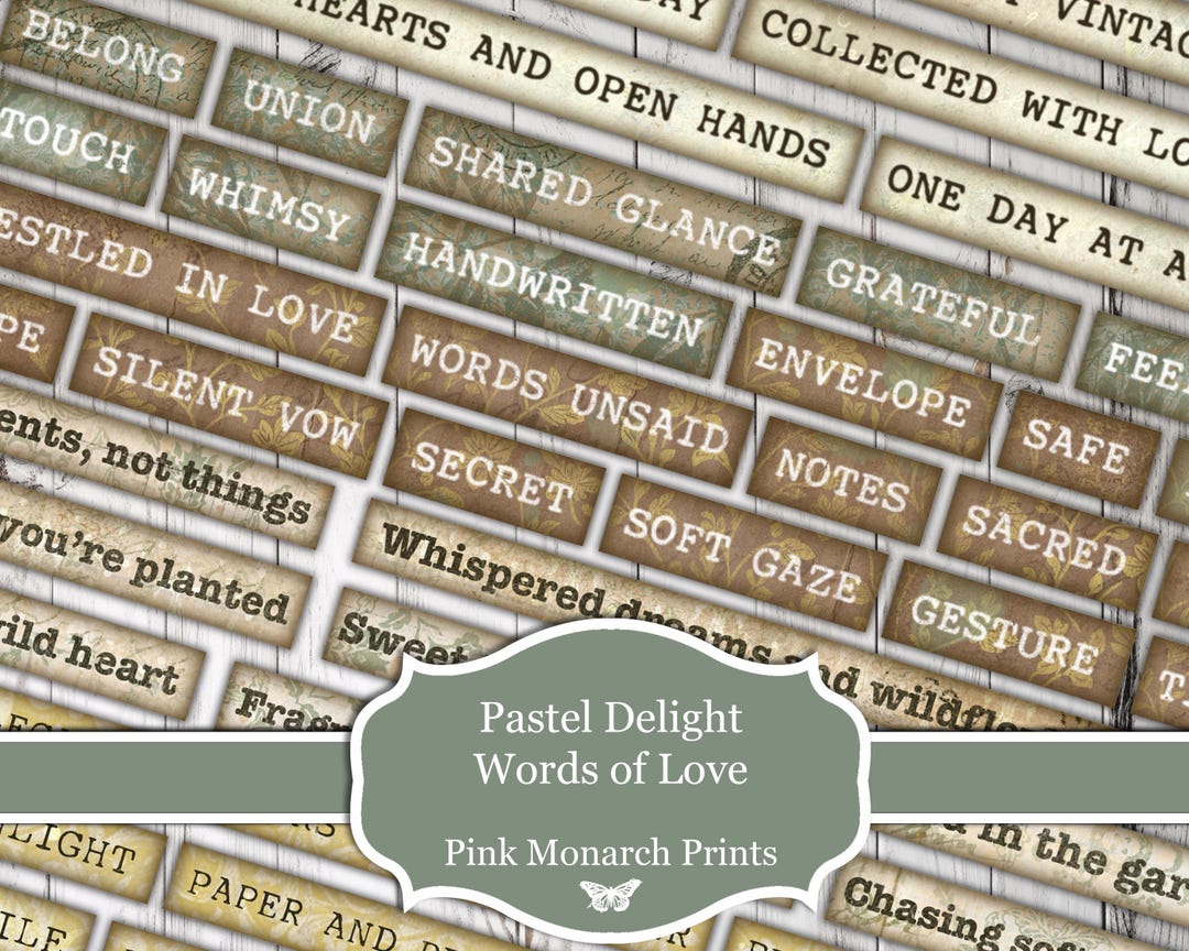 Pastel Delight Words of Love, Digital Inspirational Words ...