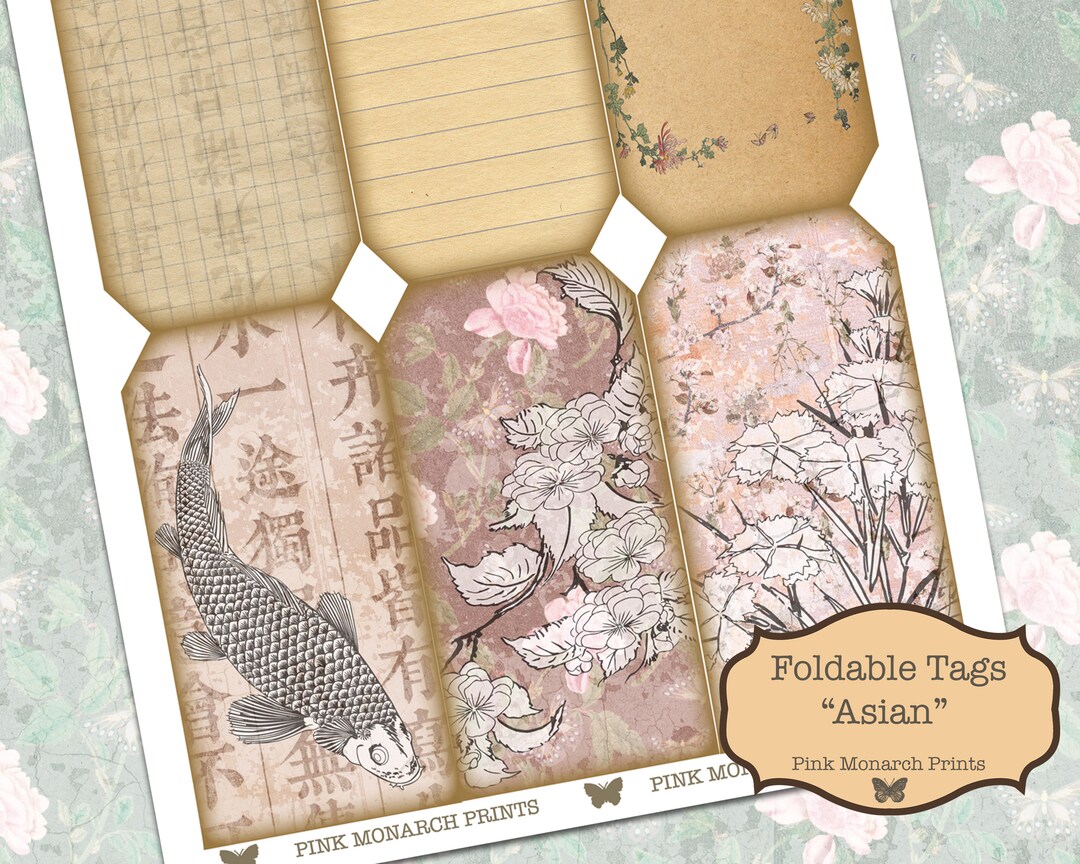 Asian Digital Paper Pack, Asian Journal Pack, Japanese Junk Journal Kit ...