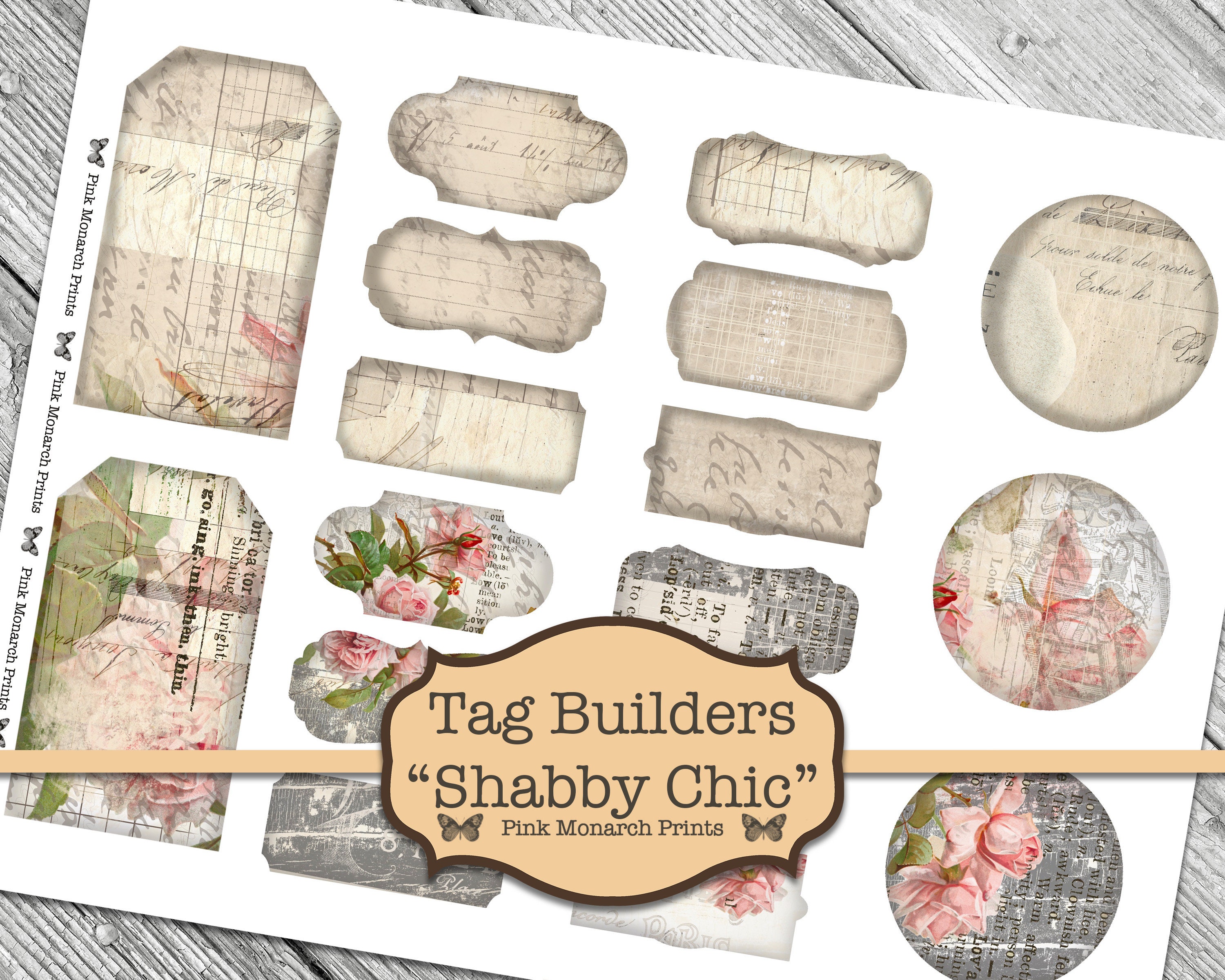 Shabby Chic Tag Builder Junk Journal Kit Junk Journaling - Etsy