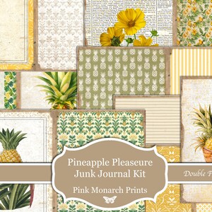 Pineapple Pleasure, Tropical Paper, Junk Journal Kit, Junk Journal ...