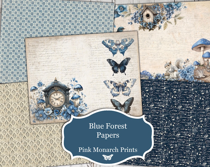 Blue Forest Papers: Printable Scrapbook and Junk Journaling Pages ...
