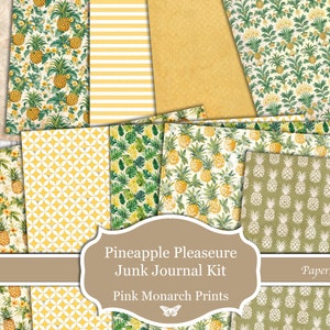 Pineapple Pleasure, Tropical Paper, Junk Journal Kit, Junk Journal ...