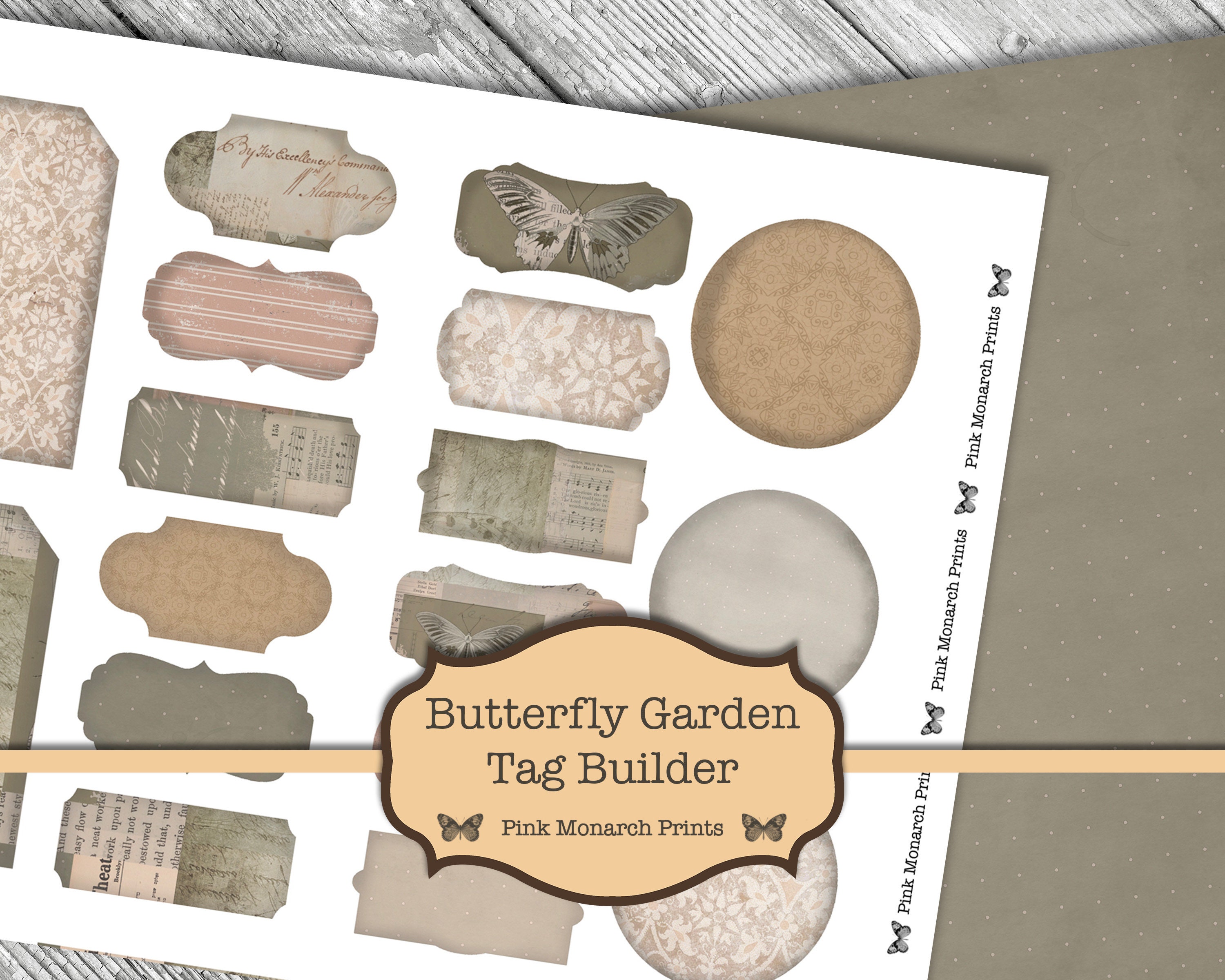 Vintage Tag Builder, Junk Journal Kit, Junk Journaling Digitals ...