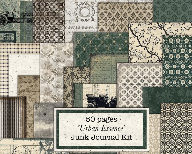 Urban Essence Junk Journal Kit: 50 Pages, Large Printable Collection ...