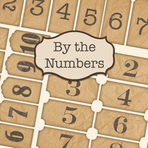 Digital Numbers, Junk Journaling Ephemera, Printable Numbers, Digital ...