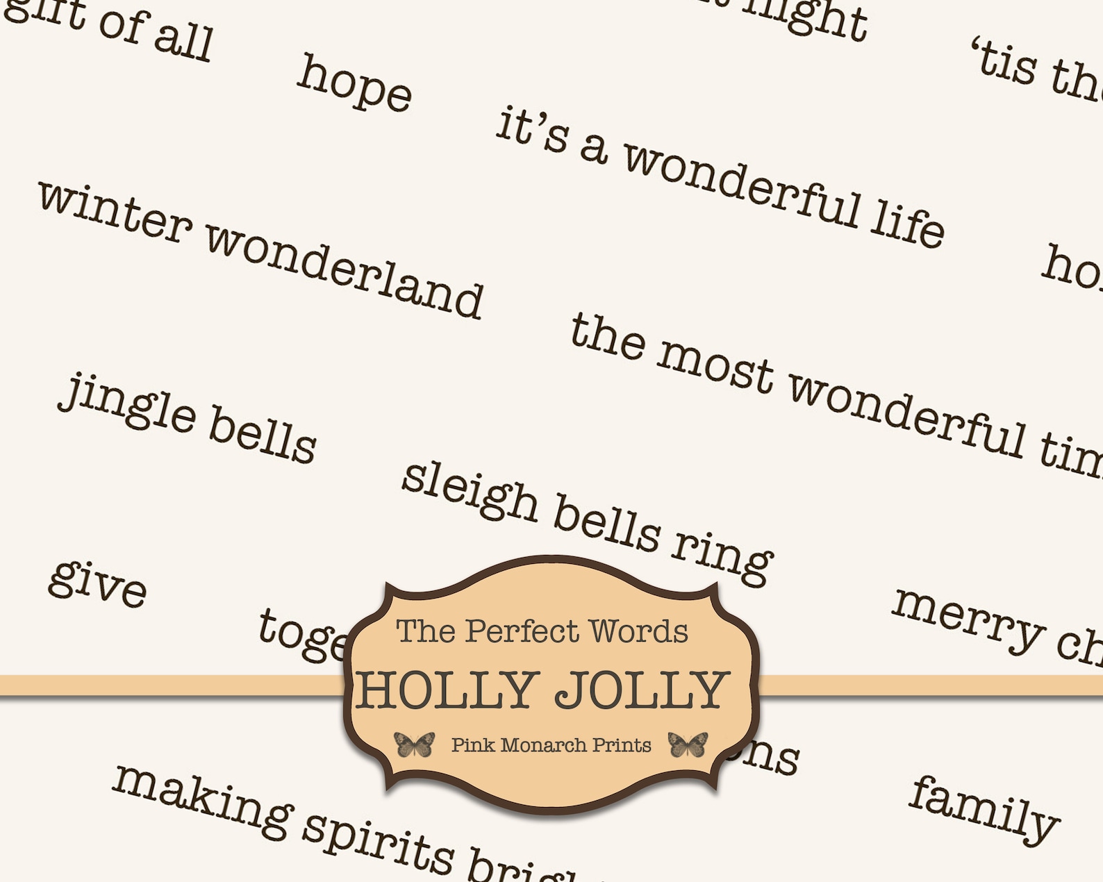 Christmas Words Digital Christmas Words and Phrases Words - Etsy