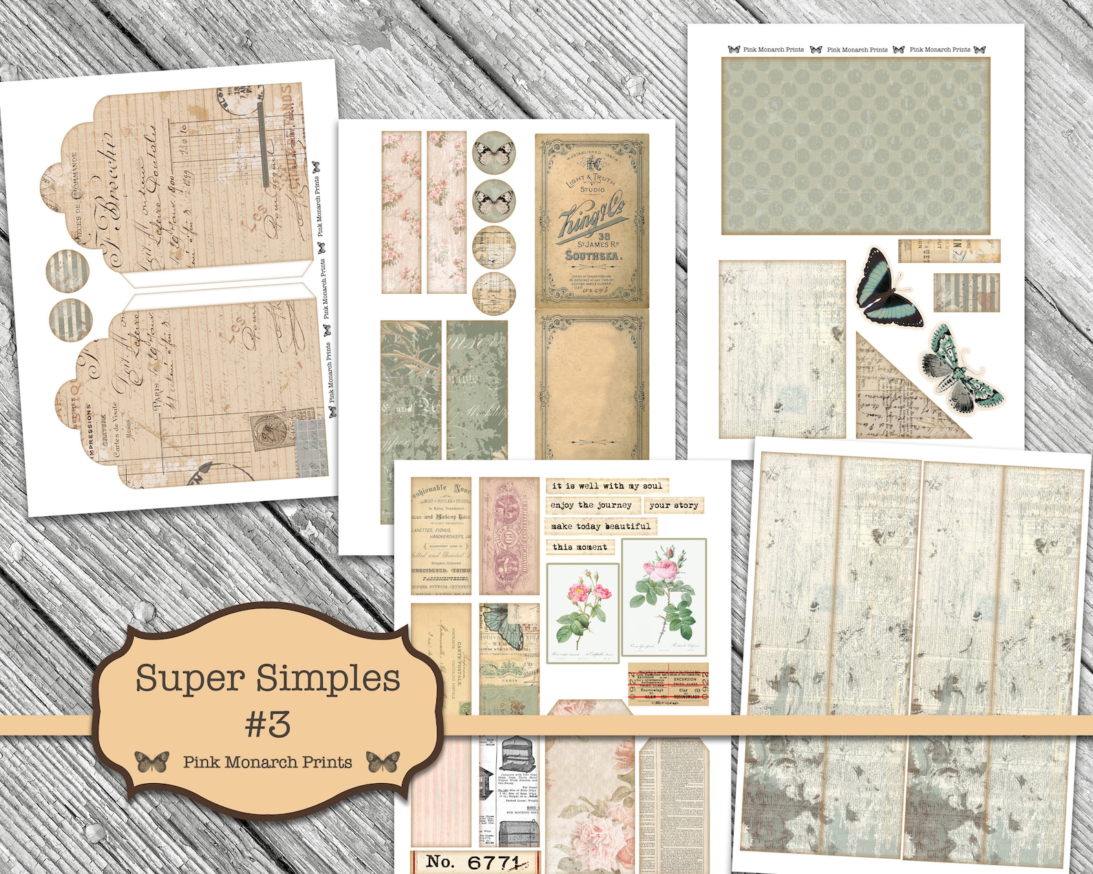 Super Simples 3 Junk Journal Kit Digital Junk Journal Junk - Etsy