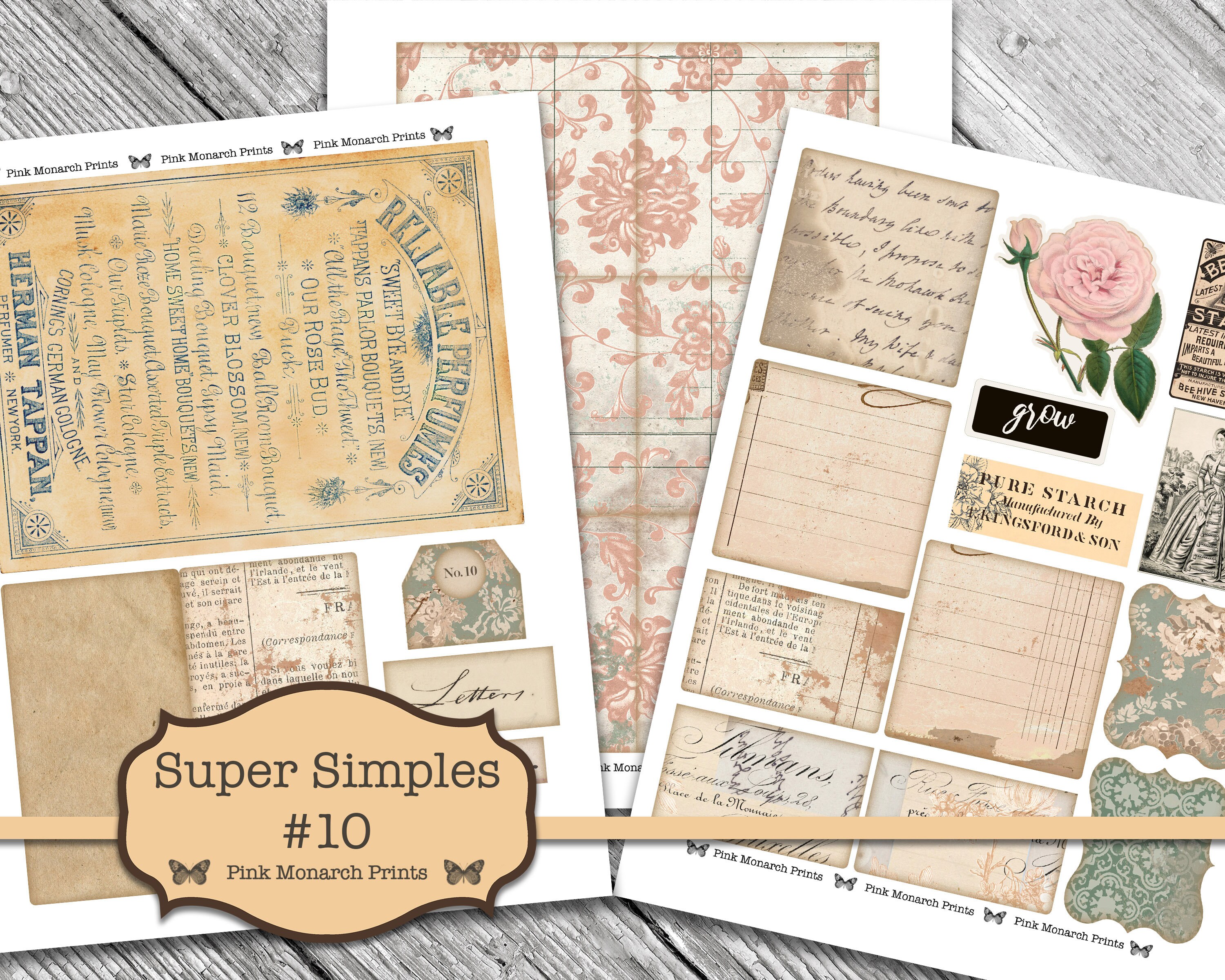 Super Simples 10 Junk Journal Kit Digital Junk Journal Junk - Etsy