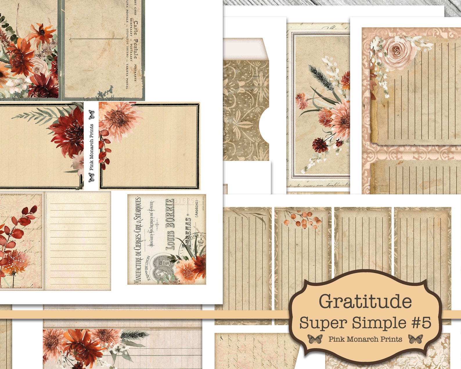 Gratitude Super Simples 5 Digital Junk Journal Kit Junk - Etsy
