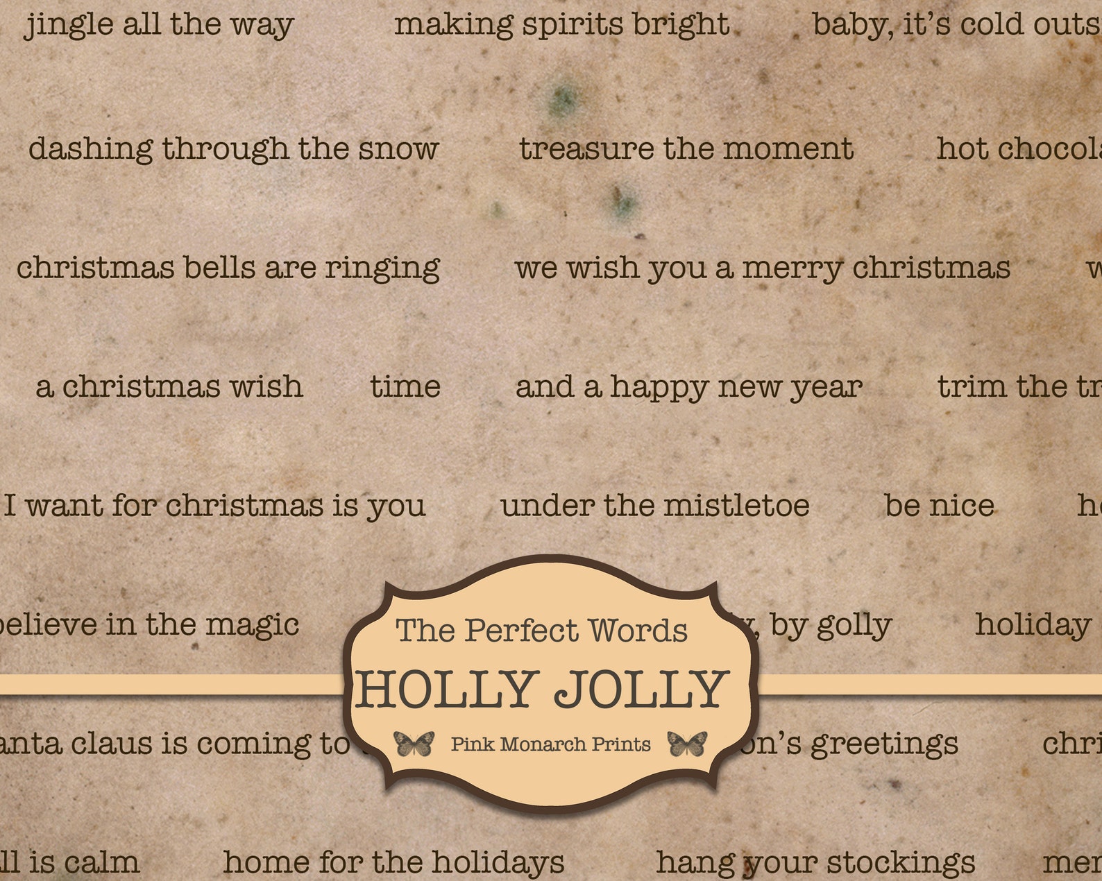 Christmas Words Digital Christmas Words and Phrases Words - Etsy