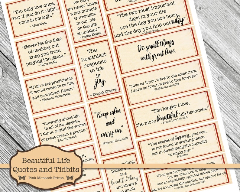 Beautiful Life Quotes and Tidbits, Digital Words, Embellishments for ...