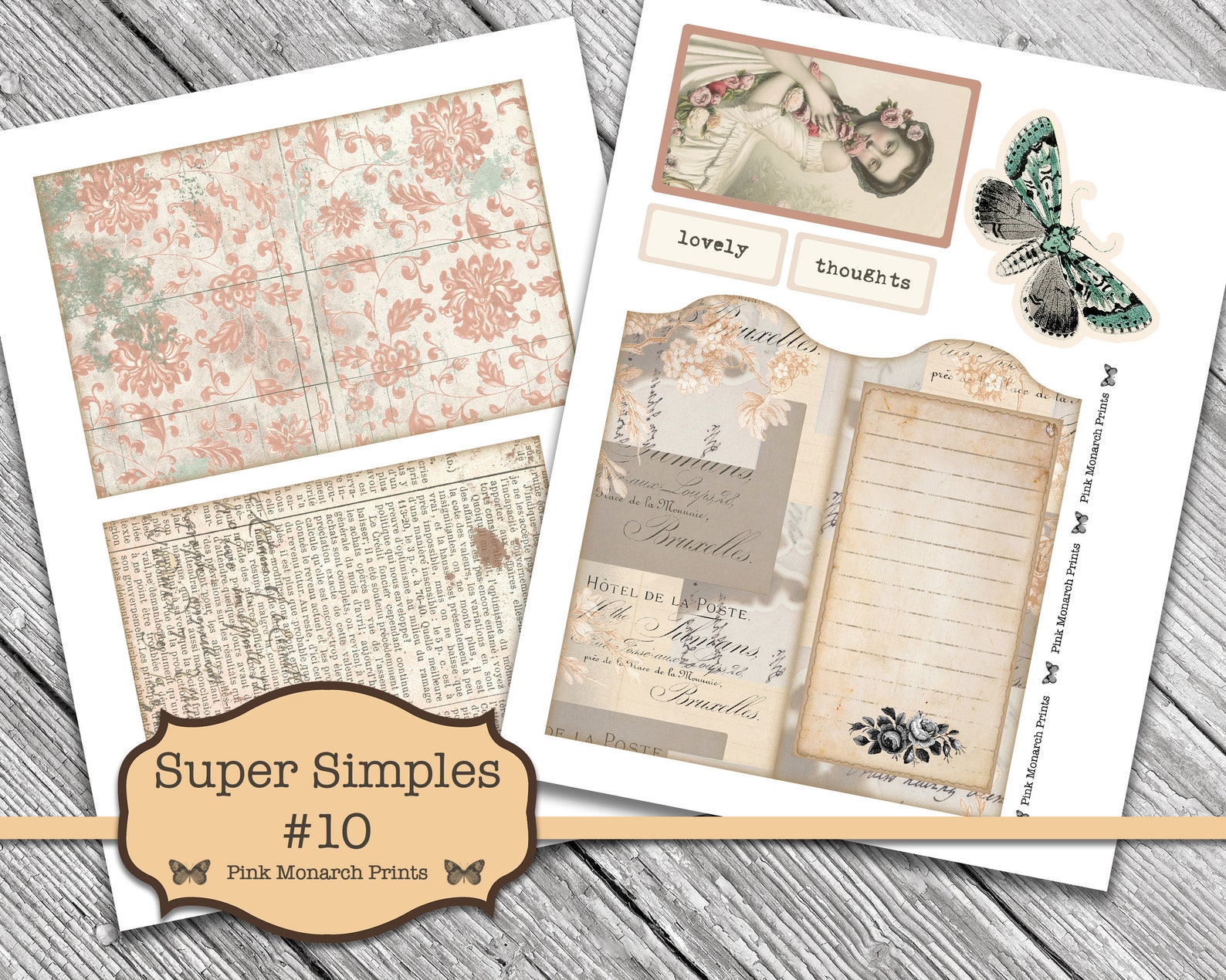 Super Simples 10 Junk Journal Kit Digital Junk Journal Junk - Etsy