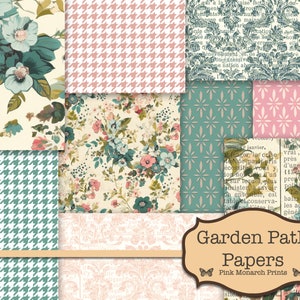 Garden Path Digital Papers, Junk Journal Kit, Digital Junk Journal ...